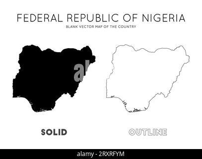 Nigeria map. Borders of Nigeria for your infographic. Vector country ...