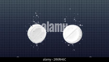 Effervescent aspirin tablet with underwater bubble. Fizzy white ...