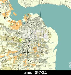City road map of Surabaya, East Java, Indonesia Stock Vector Image ...