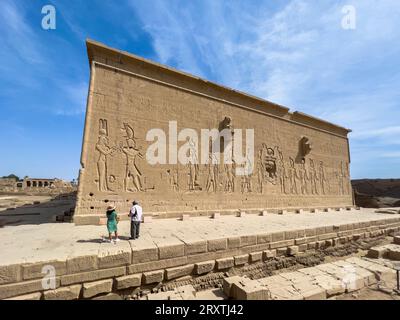 Reliefs of Cleopatra VII and Caesarion, her son with Julius Caesar, at ...
