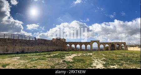 Entrance to the Hippodrome in Jerash, believed to have been founded in ...