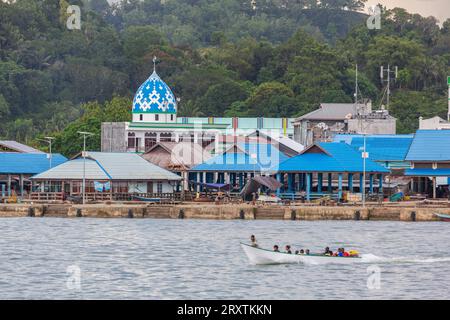 The harbor in the city of Sorong, the largest city and the capital of ...