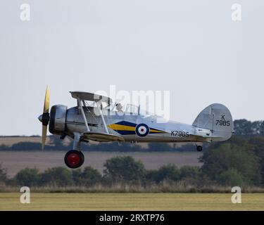 A preserved RAF Gloster Gladiator biplane at the 2023 Duxford Battle of ...