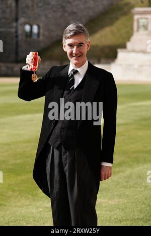 Sir Jacob Rees-Mogg after being made a Knight Bachelor of the British ...