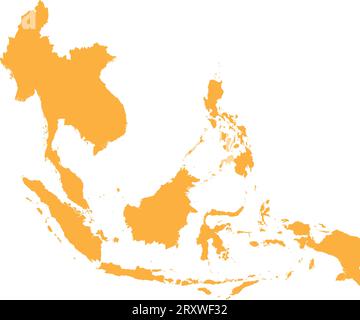 ORANGE CMYK color map of SOUTH ASIA Stock Vector Image & Art - Alamy