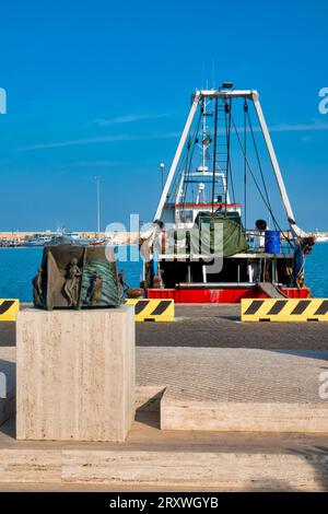 Sculpture complex "The Sea, The Return" on the Malfizia port quay, San ...