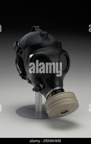 Gas mask with filter canister worn at demonstrations in Ferguson ...