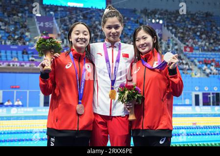 Gold medalist Yu Yiting of China celebrates during the victory ceremony ...