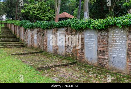 Cemetery Grave Stones at Fort Canning Park, Singapore Stock Photo - Alamy