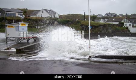 Atlantic Storm Waves batter Sea Defences, Tragumna, West Cork, Ireland ...