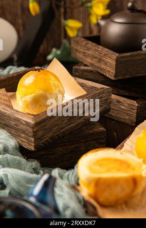 dim sum - Egg Yolk Puff Stock Photo - Alamy