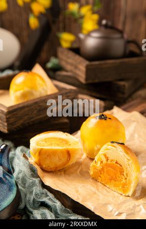 dim sum - Egg Yolk Puff Stock Photo - Alamy