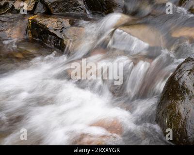Waterfalls and cascades in Ashes Hollow, a valley on The Long Mynd ...