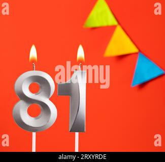 Birthday candle number 81 - Invitation card with balloons in colors of ...