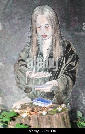 Female hands hold a deck of cards and show tricks Stock Photo - Alamy