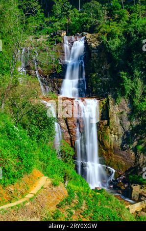 The famous Ramboda Falls in the area of Pussellawa, Sri Lanka (Ceylon ...