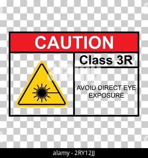 Laser radiation danger class 3R label icon, safety information symbol ...