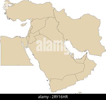 BEIGE CMYK color map of MIDDLE EAST Stock Vector Image & Art - Alamy