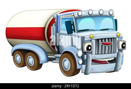 happy cartoon cistern truck driver car tanker isolated illustration for ...