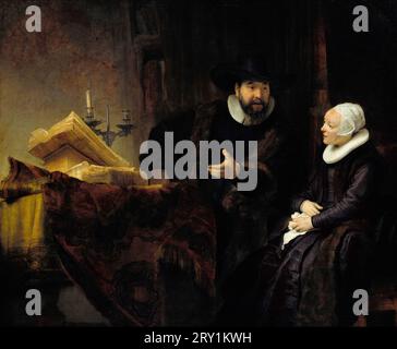 Rembrandt (1606-1669) - The Mennonite Preacher Anslo and his Wife Stock ...