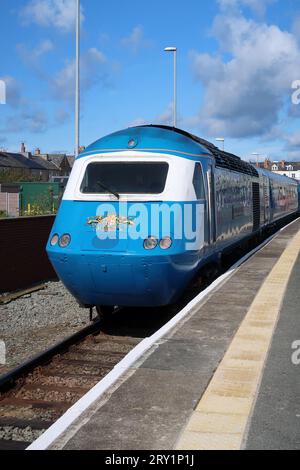 The Midland Pullman high speed train at Llandudno station in North ...