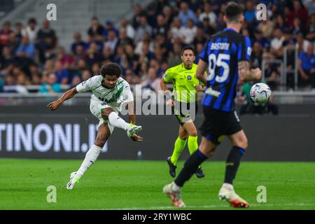 Armand Lauriente of US Sassuolo in action during the Serie A football ...