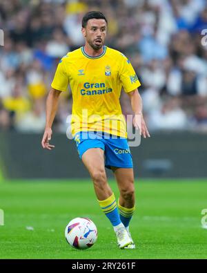 Javi Munoz of UD Las Palmas greeting the fans after winning during the ...