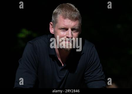 PRODUCTION - 28 September 2023, Bavaria, Grünwald: Martin Gruber, actor ...