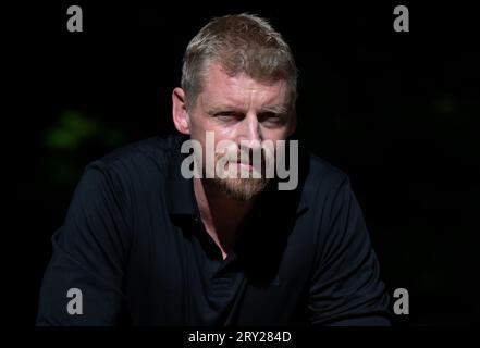 PRODUCTION - 28 September 2023, Bavaria, Grünwald: Martin Gruber, actor ...