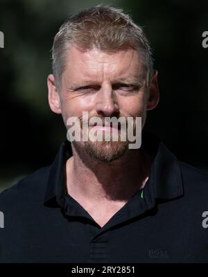 PRODUCTION - 28 September 2023, Bavaria, Grünwald: Martin Gruber, actor ...