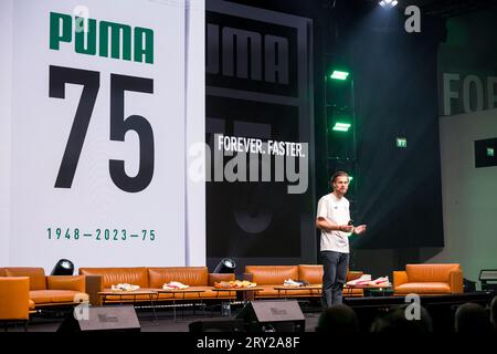28 September 2023, Bavaria, Herzogenaurach: Arne Freundt, CEO of Puma ...