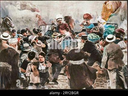 Assassination of Austrian Archduke Franz Ferdinand, in Sarajevo, by a ...