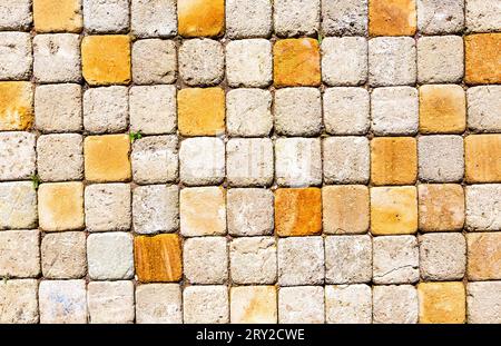 Square shaped stone paving slabs as a creative background, stone ...