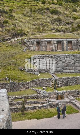 Cusco, Peru. 2023. Tourist exploring the temple complex of the Inca ...