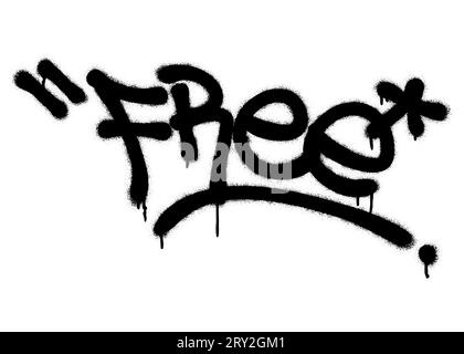 Isolated spray graffiti tag quote QUEEN, crown and star symbols over ...