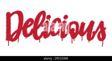 Spray graffiti hand lettering word AUTHENTIC over white Stock Vector ...