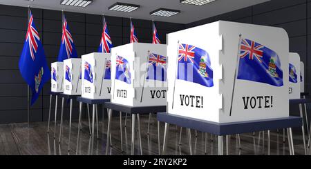 Cayman Islands flag - voting, parliamentary election concept - 3D ...