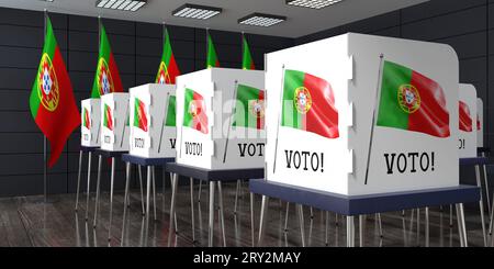 Portugal flag - voting, parliamentary election concept - 3D ...