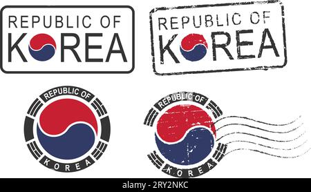 south korea postage mark. National Flag Postage Stamp isolated on white ...
