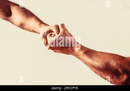 Friendly handshake, friends greeting, teamwork, friendship. Handshake ...