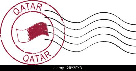 Postal grunge stamp 'Qatar' Stock Vector Image & Art - Alamy