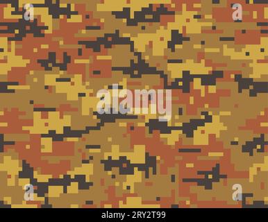 Pixelated brown camouflage background. Seamless Tileable Pattern ...