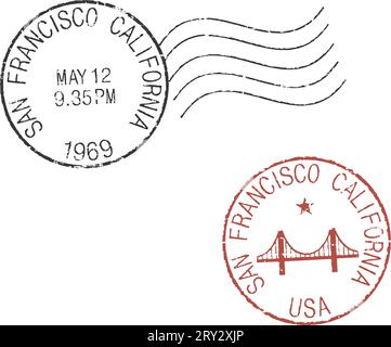 San francisco postal stamp with bridge sight Stock Vector Image & Art ...
