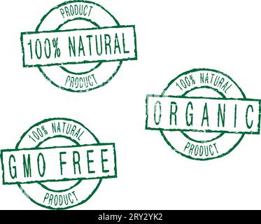 Eco Grunge Green Stamps for Organic Product Labeling, Perfect for ...