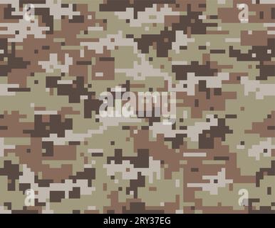 Pixelated military camouflage background. Seamless Tileable Pattern ...