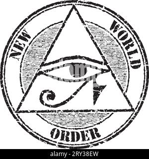All seeing eye illuminati new world order vector freemasonry sign ...