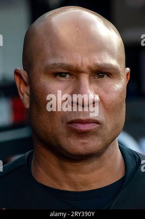 Baltimore Orioles coach Anthony Sanders (55) during an MLB Spring ...