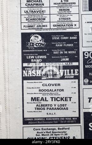 Concert Advertising in 1970s issue of NME New Musical Express Music ...