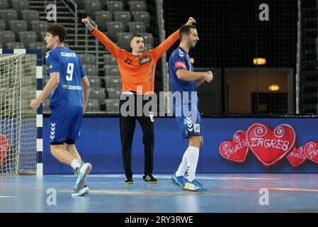 Zagreb, Croatia. 28th Sep, 2023. ZAGREB, CROATIA - SEPTEMBER 28: Adin Faljic and Matej Mandic of ...