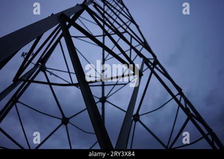 lines and geometry of an electric poll Stock Photo - Alamy